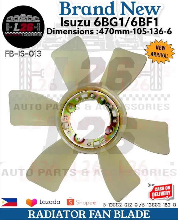 Radiator Fan Blade for ISUZU 6BG1 / 6BF1 ENGINE , FTR, FSR, FSS ...