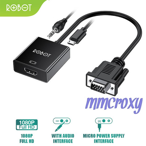 Robot RHV30 VGA To HDMI Adapter Converter 1080P Full HD Layar Komputer ...