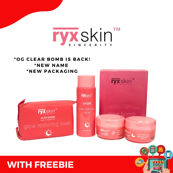 RyxSkin Glow Bomb Daily Care Kit (Ryx Clear Bomb Advanced Exfoliating ...