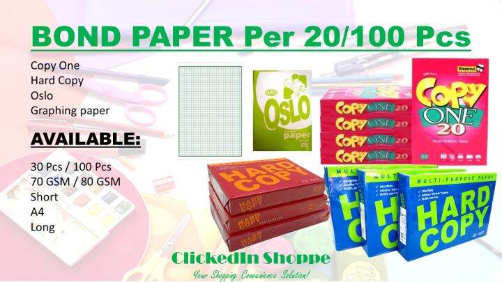 Bond Paper / Oslo / Graphing Paper / Per 30Pcs / Per 100Pcs / Hard Copy ...