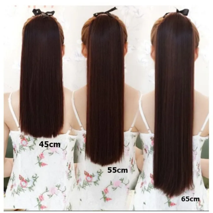 ⊿วิกผมหางม้าผูกตรงสวย 100g-120g..มีหลายขนาด(พร้อมส่ง)แฮร์พีชหางม้า | Lazada.co.th