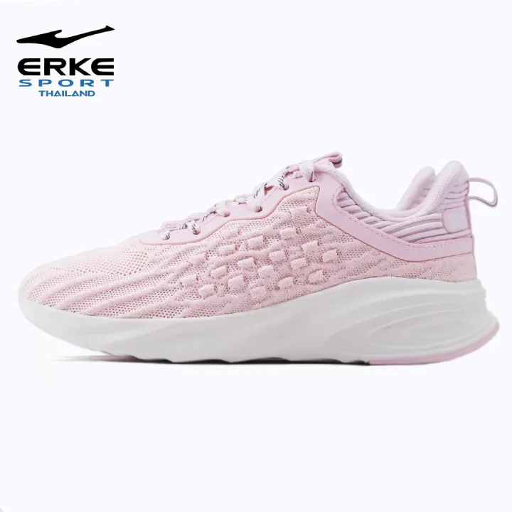 ERKE Zoom Knit สี Pink รองเท้าผ้าใบ ผู้หญิง รองรับการวิ่งและออกกำลังกาย ...