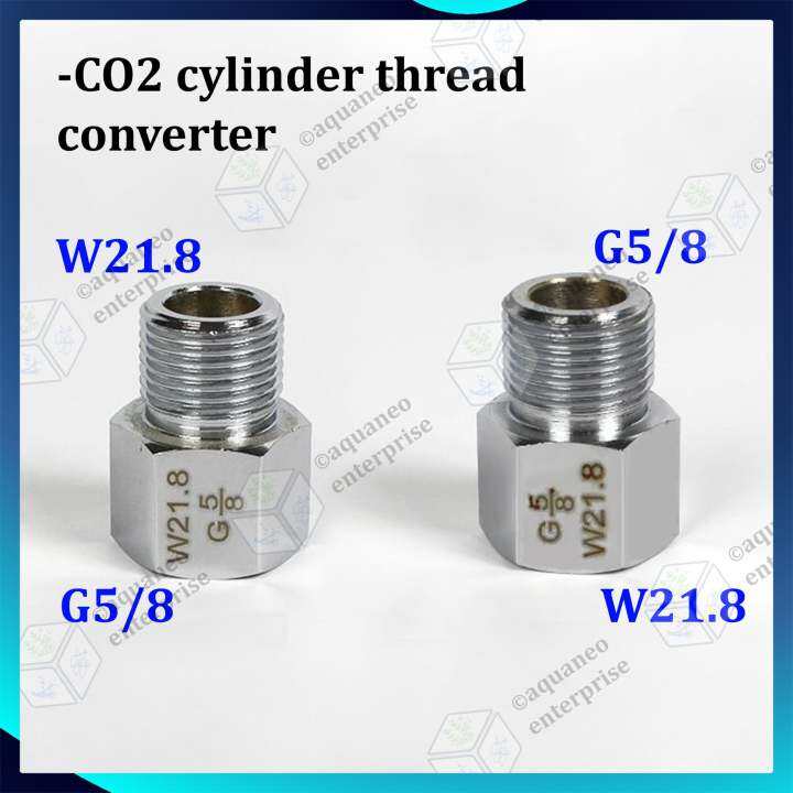 Aquarium CO2 Cylinder Tank G5/8 W21.8 Adapter Connector Converter G5/8 to W21.8 | Lazada