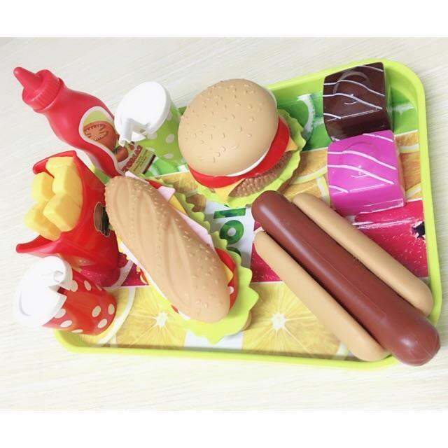 Fast food burger fries toys set cutlery burger set | Lazada PH