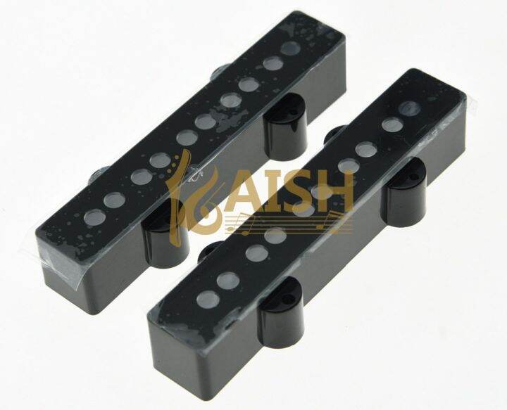 KAISH Set of 2 Jazz J Bass 5 String Pickup Covers Neck and Bridge Black ...