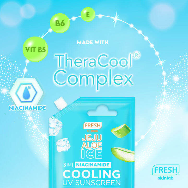 FRESH Skinlab Jeju Aloe Ice 3in1 Niacinamide Cooling UV Sunscreen 10mL ...