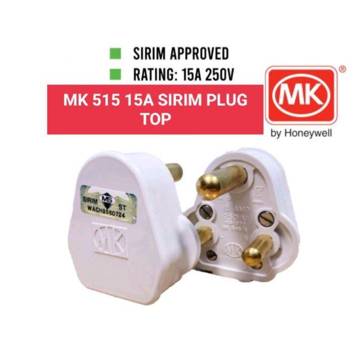 MK 515WHI 15A Plug Top Bakelite Material 250v Heavy Duty Plug For Home Shower Air Conditioner ...