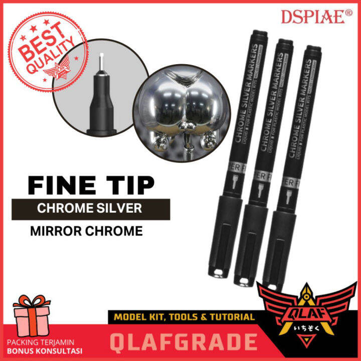 Chrome Silver FINE TIP DSPIAE marker cat gundam model kit airbrush ...