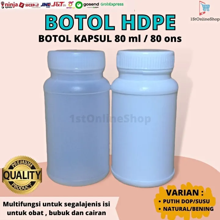 BOTOL HDPE KAPSUL OBAT 80 ONS / BOTOL KAPSUL / BOTOL OBAT | Lazada ...