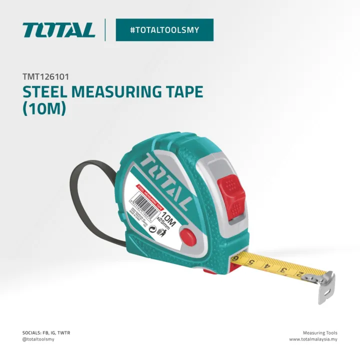 TOTAL Tools Measuring Tape 10M TMT126101 Mulisen TOTAL | Lazada PH