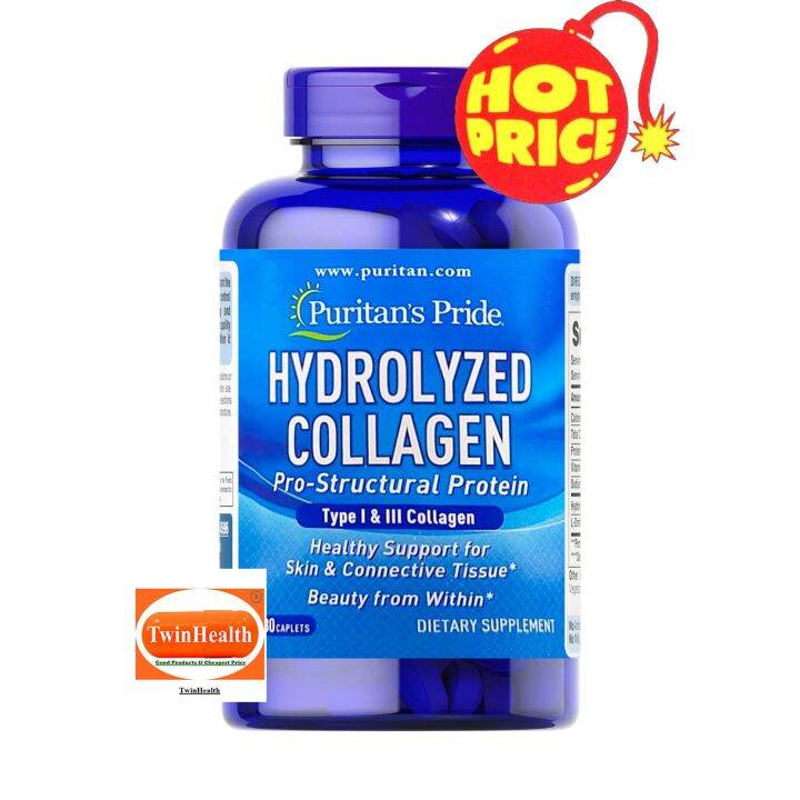 Puritan's Pride Hydrolyzed Collagen 1000 mg. /180 Caplets | Lazada.co.th