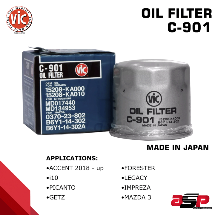 VIC Oil Filter C-901 for Subaru Impreza, Legacy, Forester, Hyundai Getz ...