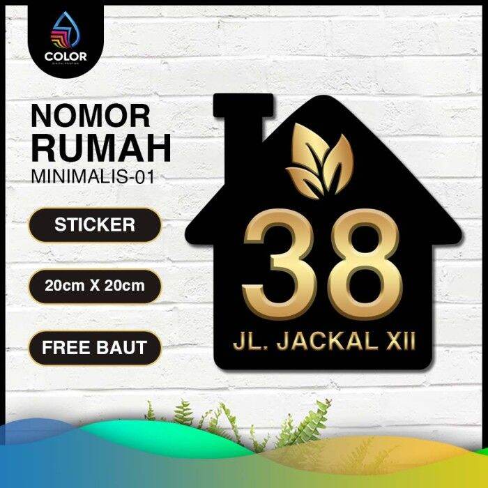 Nomor Rumah Modern Minimalis Printing / Nomor Rumah Stiker Modern 01 ...
