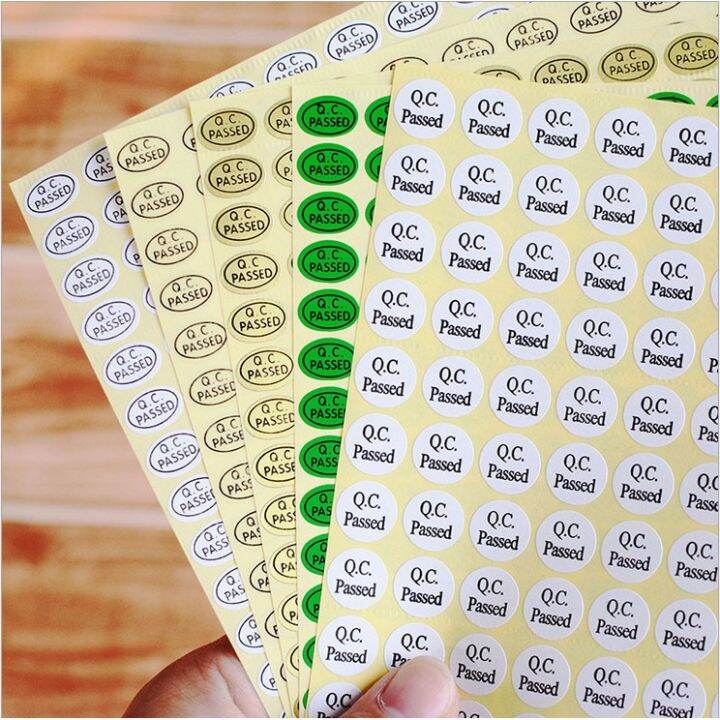 15 sheets QC Passed Stickers oval Shape Waterproof Adhesive Labels qc ...
