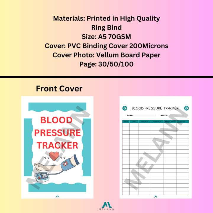 Ring Bind Blood Pressure Log: High-Quality Monitoring and Tracking ...