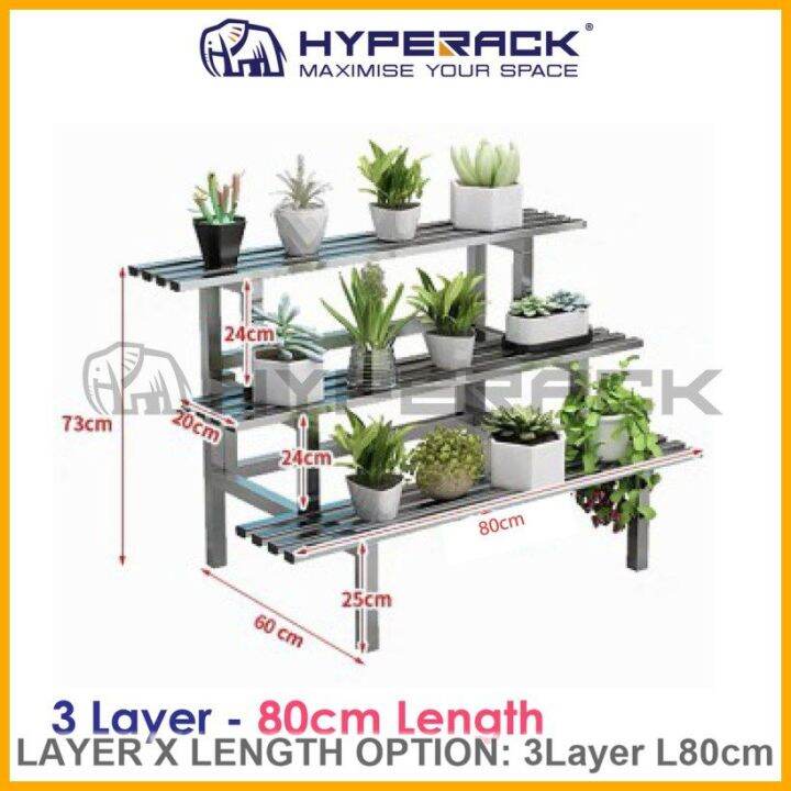 Rak Bunga Bertingkat Flower Rack Stainless Steel Rack Garden Rack Plant ...