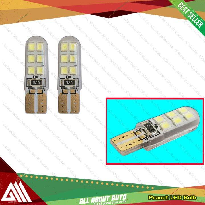 Universal White LED Light Peanut Bulb Type for Car's Front Park Light ...