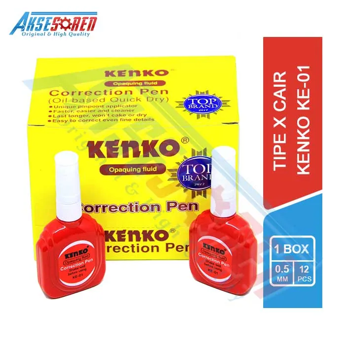 TIP EX CAIR KENKO [KE-01/12 PCS] / CORRECTION PEN PULPEN / TAPE X KERTAS [1 BOX] | Lazada Indonesia