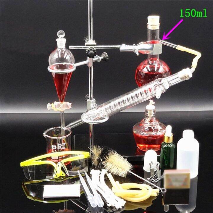 Small Size 150Ml Glass Essential Oil Steam Distilling Set Lab Apparatus ...