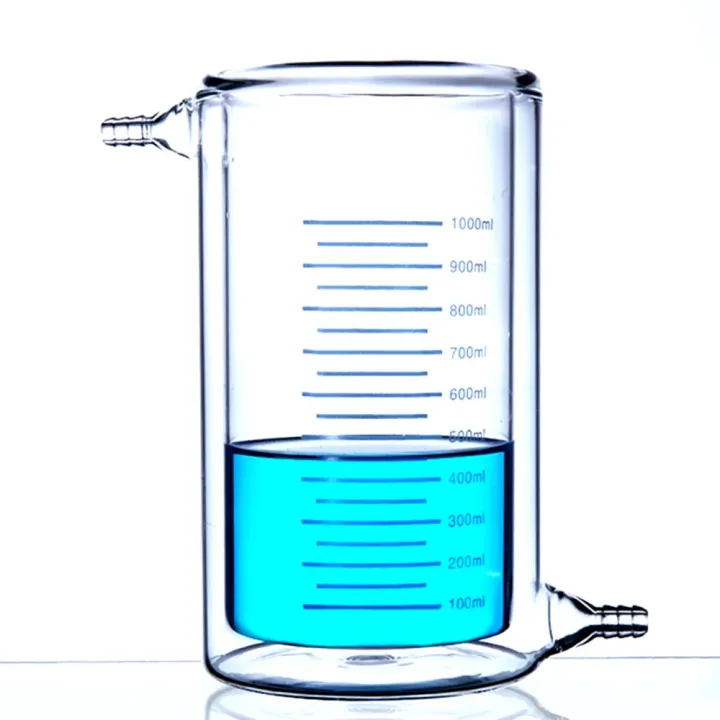 1000Ml Jacketed Glass Beaker 1 Litre Jacket Flask Lab Chemistry ...