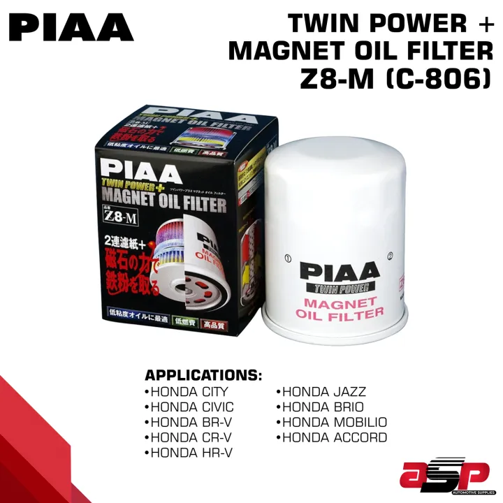 PIAA Twin Power + Magnet Oil Filter Z8-M (Cross Ref VIC C-806) | Lazada PH