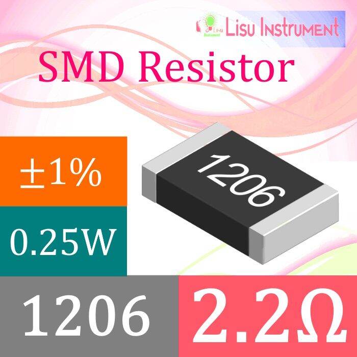 10 BUAH - 2.2R 1206 ±1% Thick Film Resistors SMD Chip Resistor 2.2Ω ...