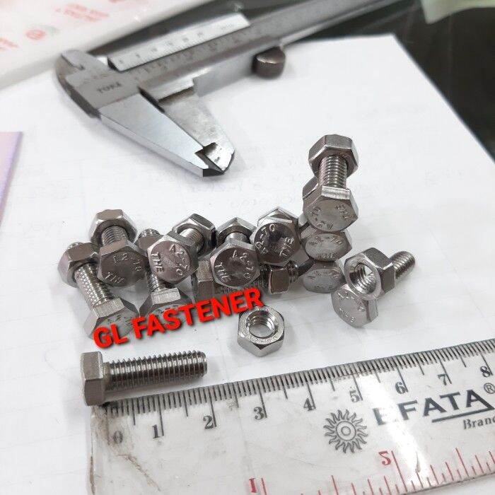 Baut Mur Hex Stainless Steel 304 M6 x 20 anti karat Kunci 10 SUS 304 | Lazada Indonesia