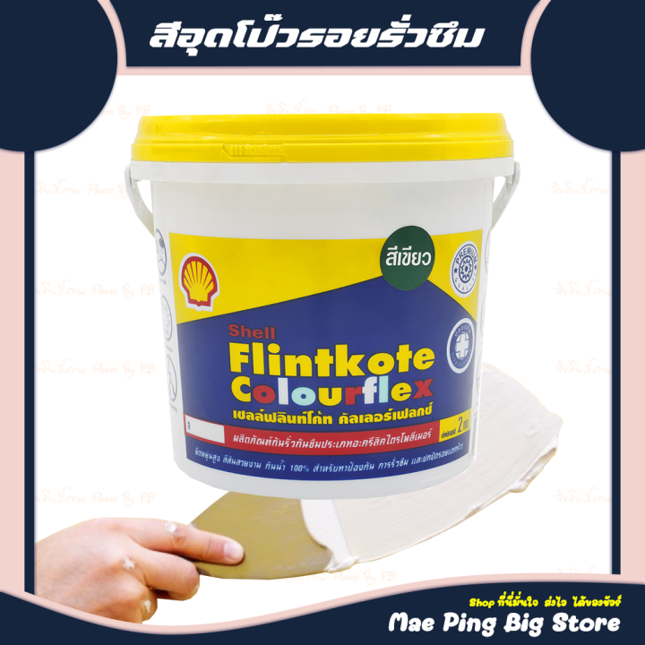 สีโป้ว ใช้ปิดทับจุดรั่วซึม หรือรอยแตก อุดโป๊ว เชลล์ฟลิ้นโค้ท คัลเลอร์เฟ ...