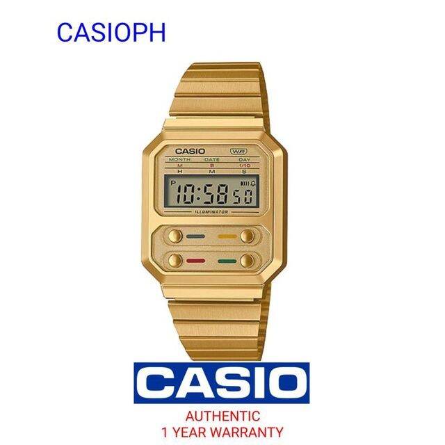 Casio Vintage A100WEG-9A / A100 Gold | Lazada PH