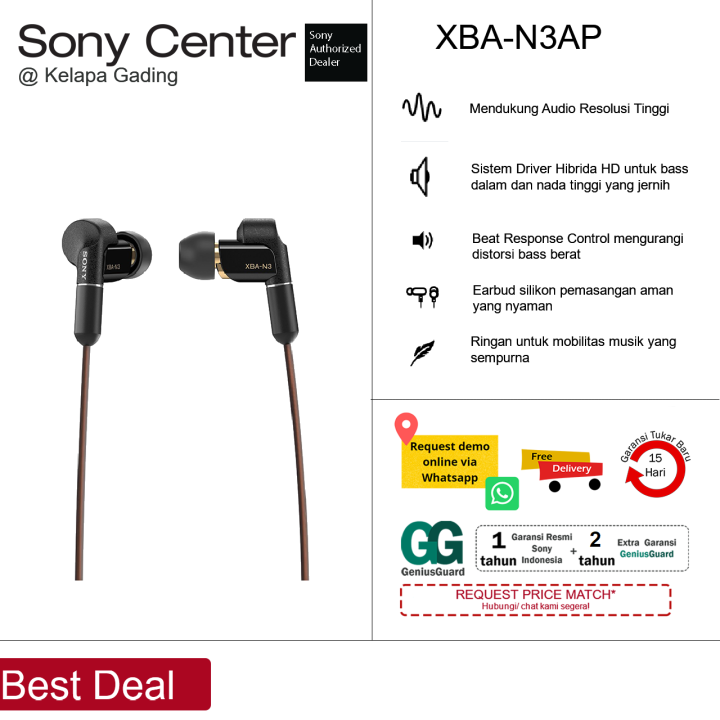 SONY XBA-N3AP / XBA N3AP / XBAN3AP / N3 Black Headset - Hi-Res Audio In ...
