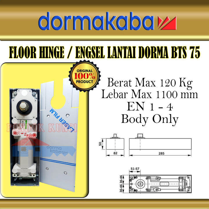 Floor Hinge Dorma BTS 75 / Engsel Tanam Dorma BTS 75 EN 1-4 Original | Lazada Indonesia