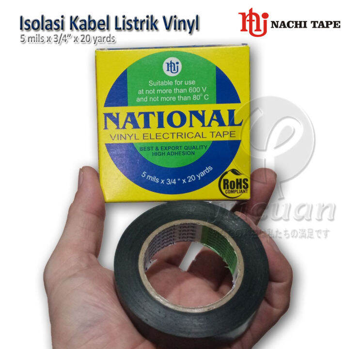 NATIONAL - Isolasi Kabel Listrik Vinyl Electrical Tape 5 mils x 3/4'' x ...