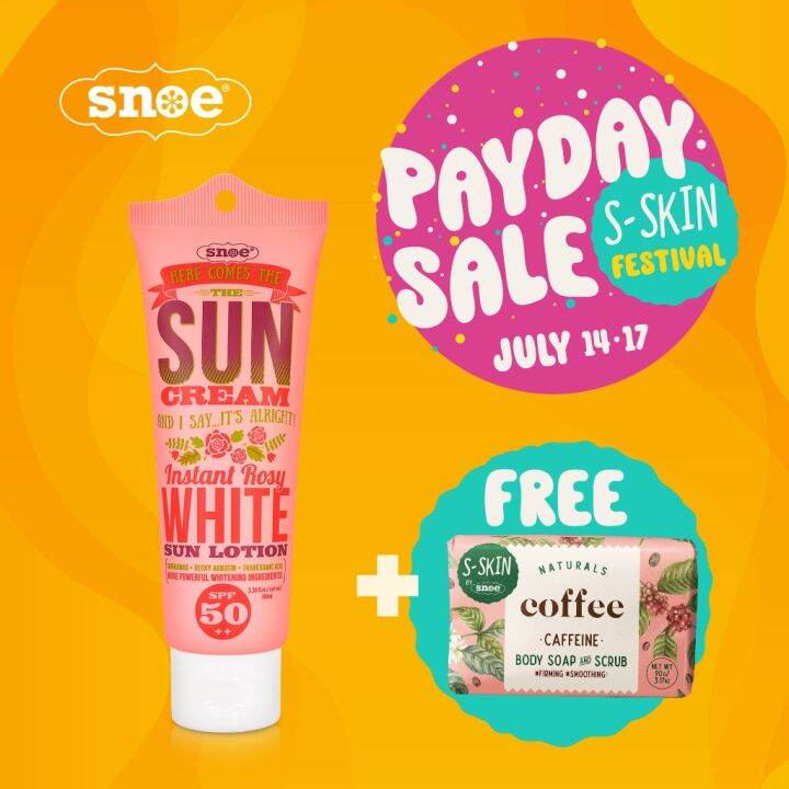 Snoe Beauty Here Comes The Sun Cream Instant Rosy White Sun Lotion with ...