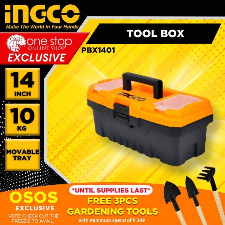 Ingco Original 14inch Plastic Super Hard Tool Box Case Organizer with ...