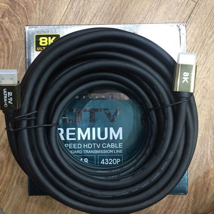 สาย HDMI 2.1V 7680*4320P 8K HDR ความยาว 10 เมตร สัญญานดีทนทานได้มาตรฐาน ...