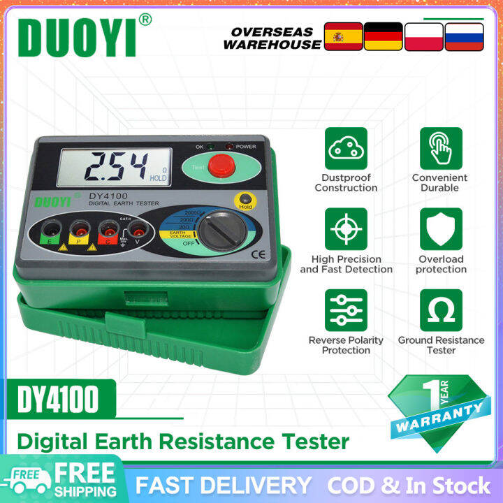 [Fast Delivery] DUOYI DY4100 Digital Earth Resistance Tester Megger ...