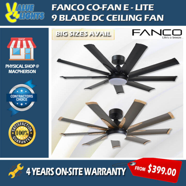 Fanco CO-FAN E-Lite Ceiling Fan 9 Blade Big | Lazada Singapore