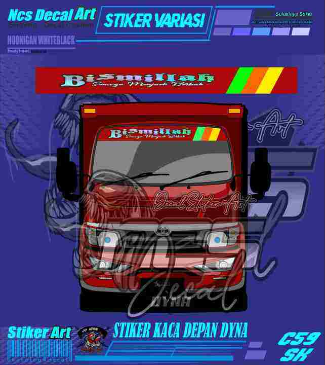 Sticker Truk Sticker Truk Bismillah Sticker Custom Kaca Depan Truk Giga ...