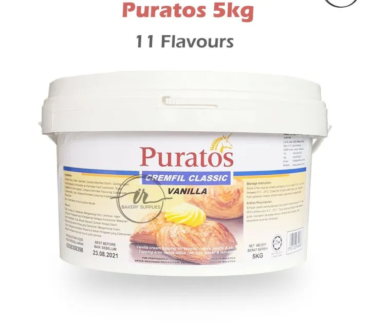 [5kg] Puratos Filling - Vanilla, Sweet Corn, Salted Corn, Lychee ...
