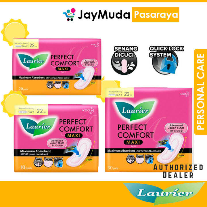 Laurier Sanitary Napkin Super Maxi 22cm Perfect Comfort Non Wing ...