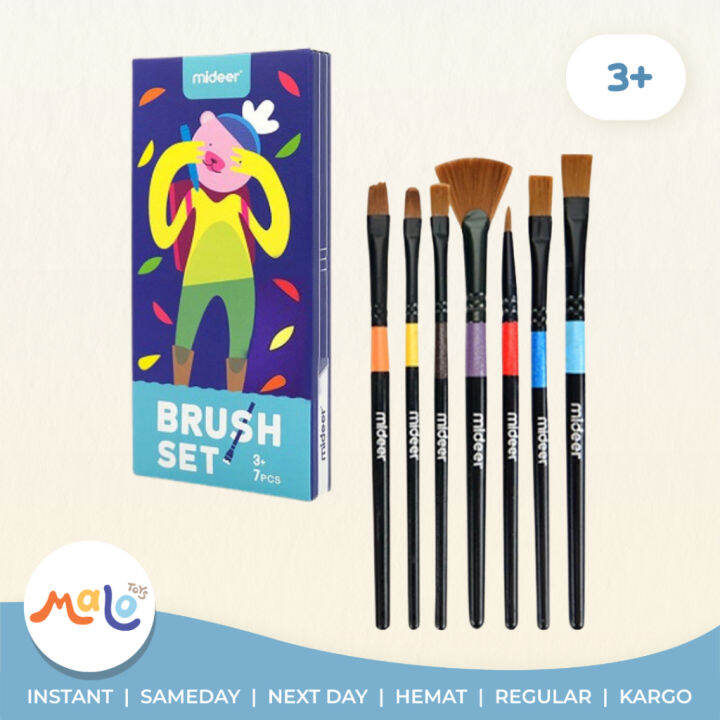 MALOTOYS - Mideer Paint Brush Set Kuas Melukis Mewarnai Set Isi 7 ...