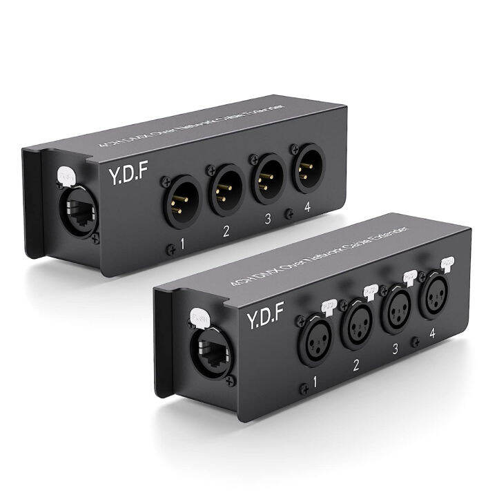 Y.D.F 4 Channel 3-Pin XLR Male to Female Over Ethercon Cable Multi ...