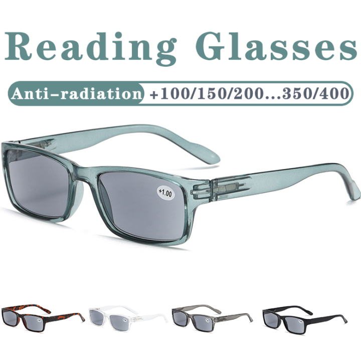 Grey Lens Reading Glasses Anti-radiation Sunglasses With Degrees ...