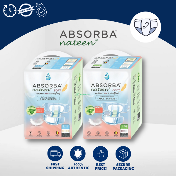 Absorba Nateen Soft Adult Diapers Normal Usage with Leak Guard Aloe ...