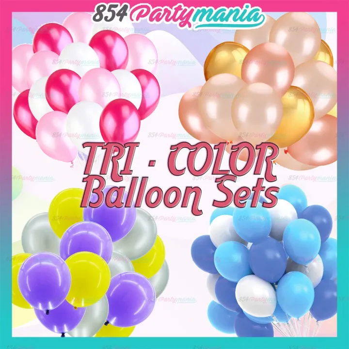 【good selling】 30pcs 10 inch oons birthday oons Tri color balloon set 1 ...