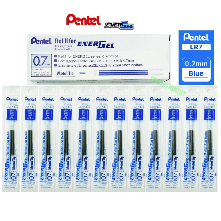 ไส้ปากกา PENTEL 12ชิ้น ENERGEL รุ่น LR7-C หมึกน้ำเงิน ขนาด0.7มม. Refill ...