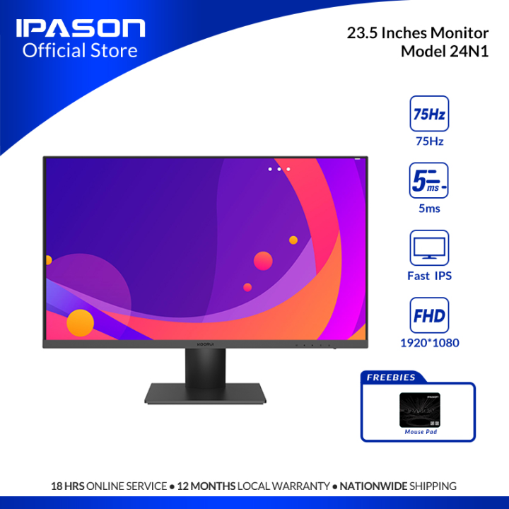 Koorui 24N1 BLACK Monitor computer pc 24 inch monitor FHD 1920*1080 IPS ...