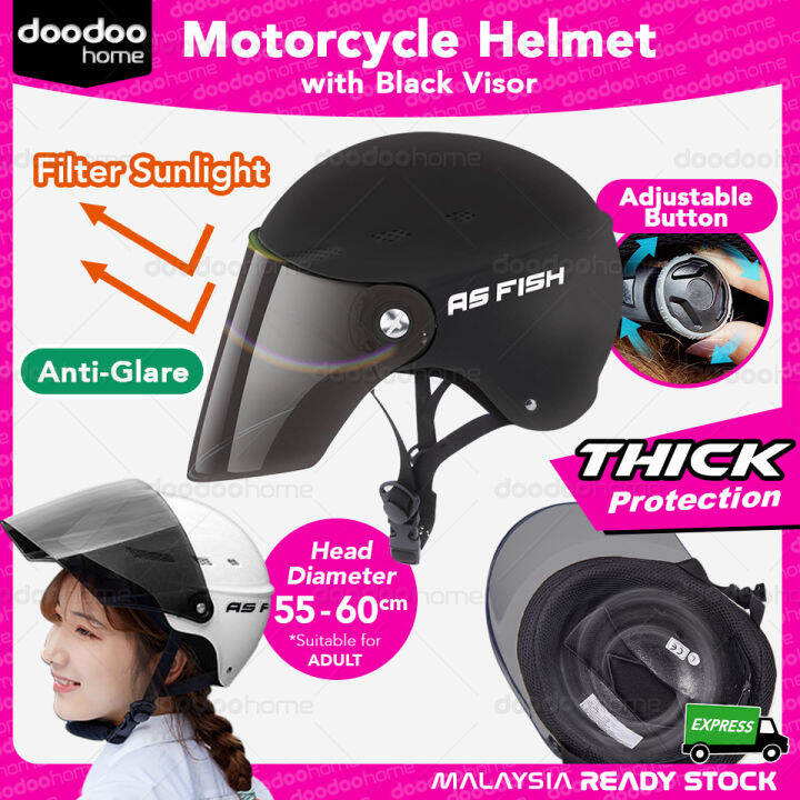 Adult Motor Helmet AS FISH Motorcycle Helmet Dark Visor Topi Keledar ...