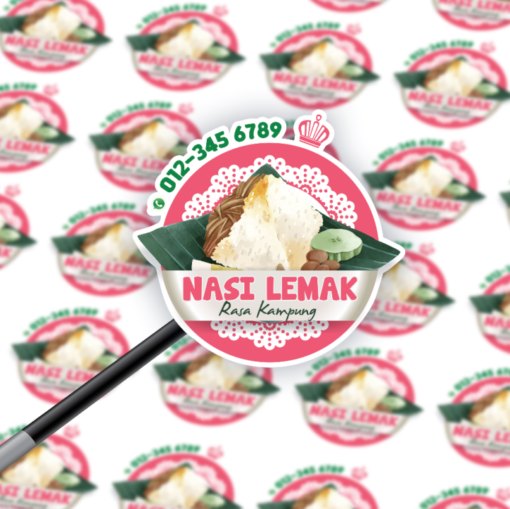 Sticker / homemade sticker / Produk Homemade / Nasi Lemak / Mirrorcoat ...
