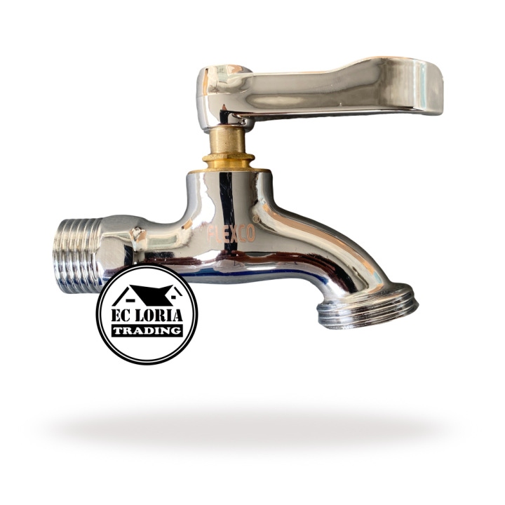 Flexco Wall Chrome Faucet for Indoor and Outdoor with Hose Bibb 1/2 ...